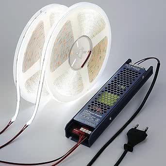 BENLUN COB LED Streifen 20M (10M X 2), 24V LED Strip 6000K Kaltweiss ...