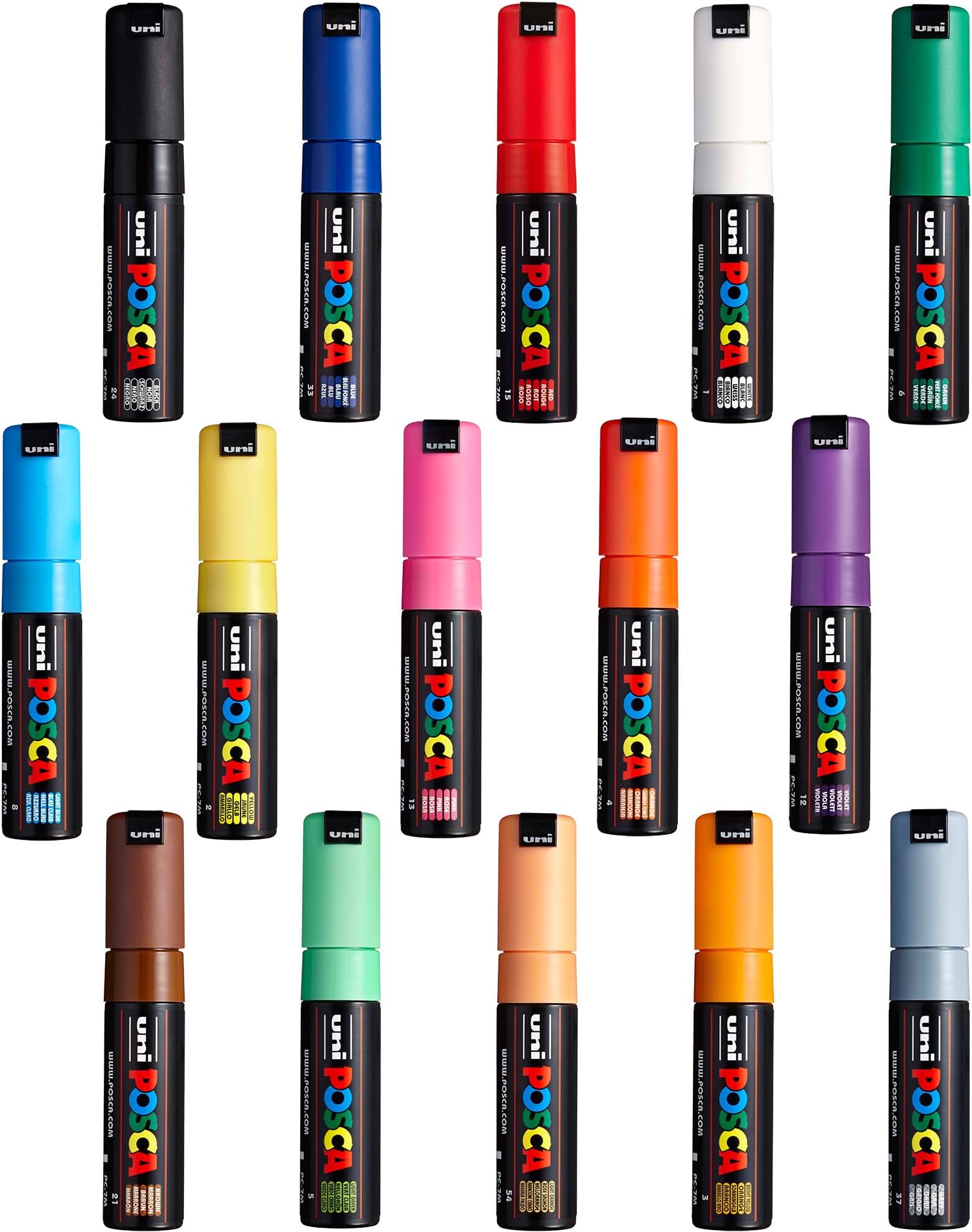 Amazon.com: Posca Paint Markers Set of 15; Complete Color Range of 7M ...