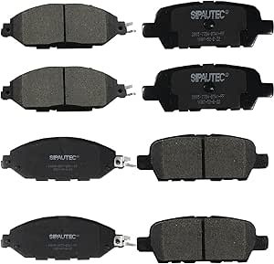 Amazon.com: SIPAUTEC-Front and Rear Brake Pad Set 4-Wheel Set Ceramic Disc Brake Pads ...