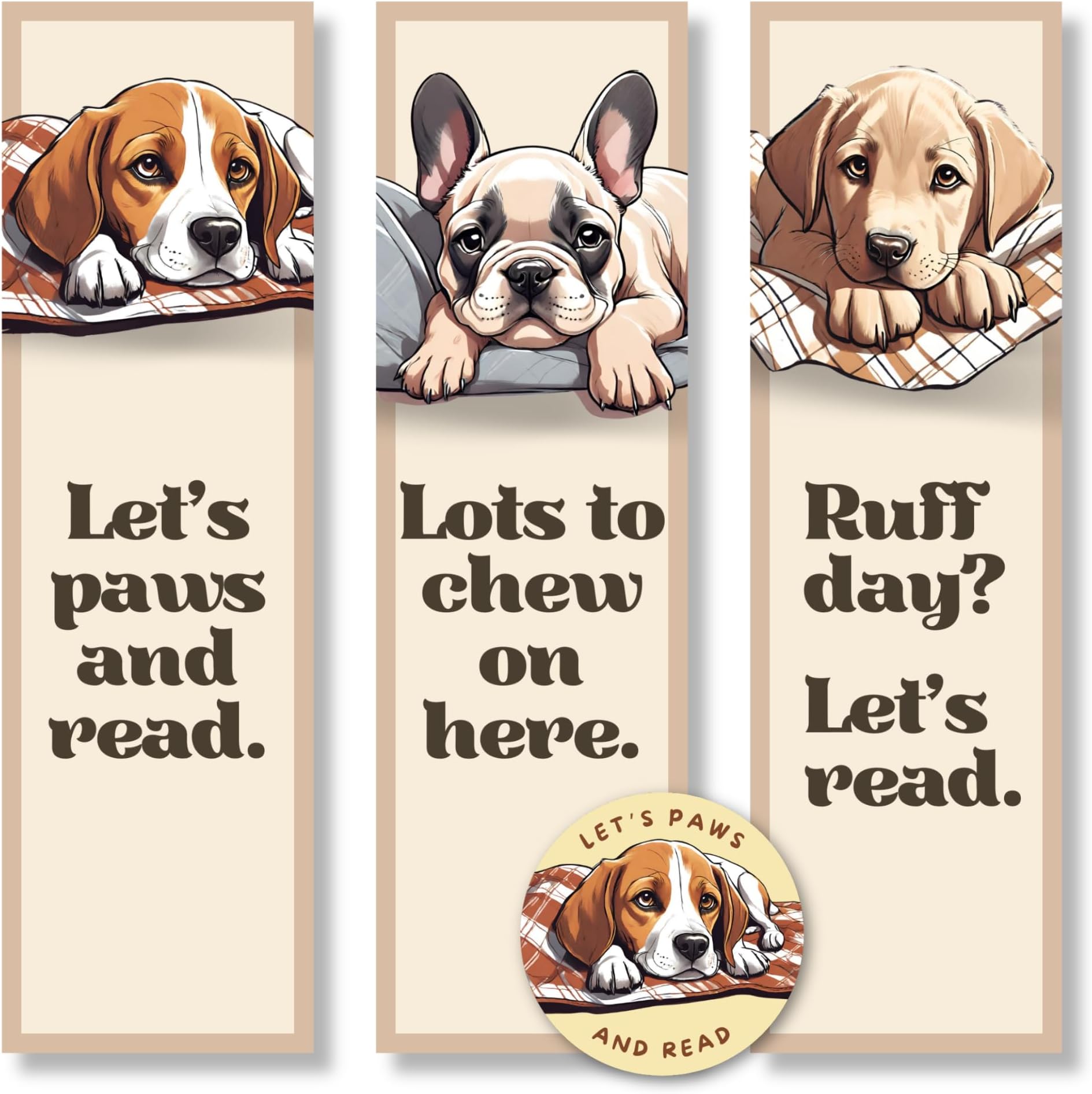 Amazon.com: Cute Dog Bookmarks - French Bulldog, Beagle, Labrador ...