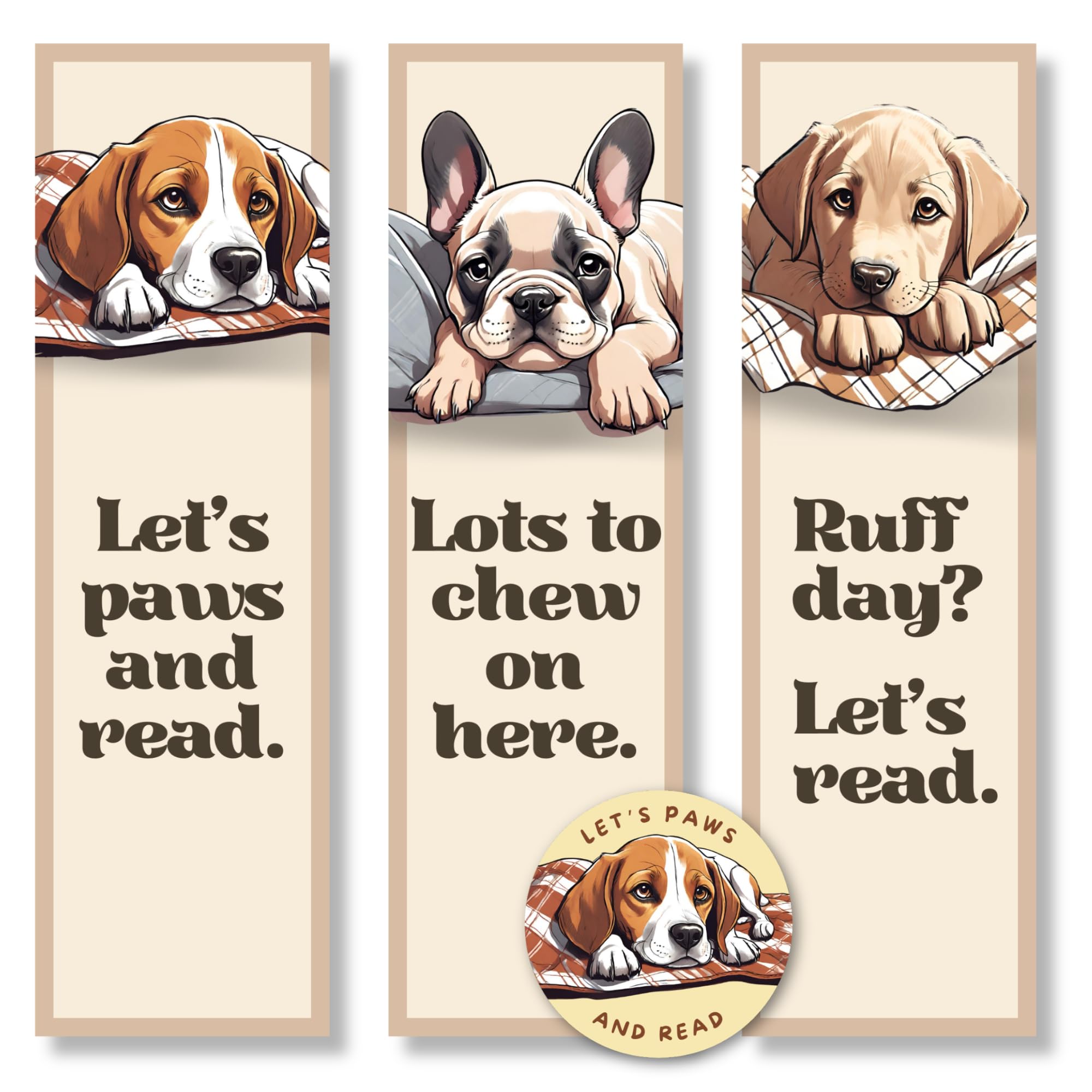 Amazon.com: Cute Dog Bookmarks - French Bulldog, Beagle, Labrador ...