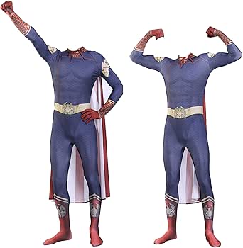 Amazon.com: Homelander Costume Cosplay Outfit Set - Cartoon Jumpsuit ...