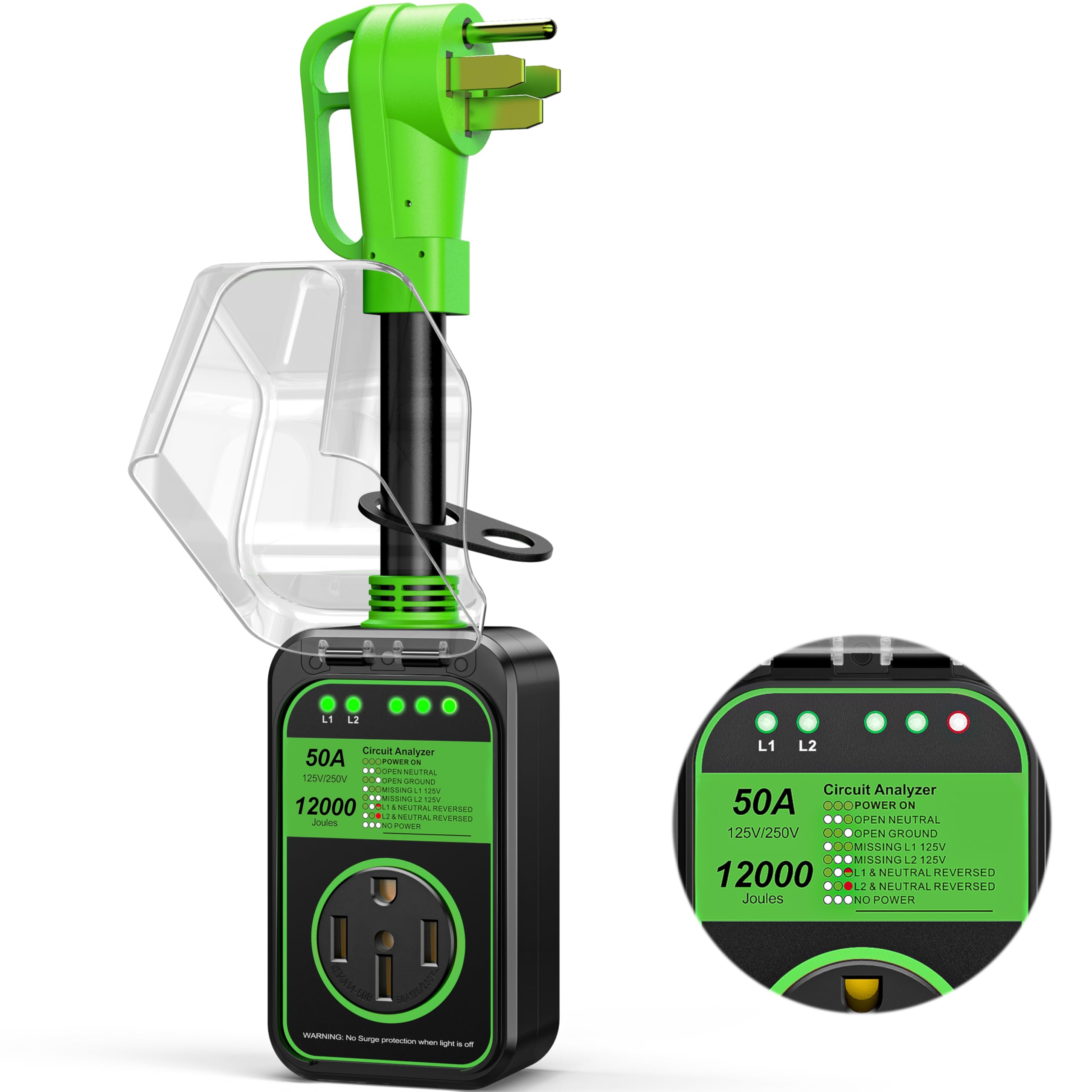 Snapklik.com : MILLIONHOME RV Surge Protector 50 Amp Waterproof ...