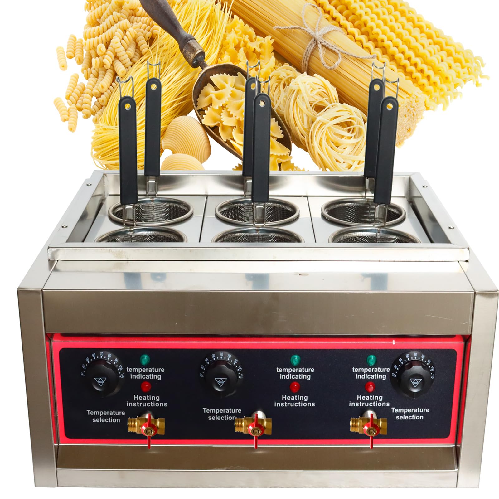 Amazon.com: PreAsion 220V Commercial Pasta Cooker with 6 Noodle Filter ...