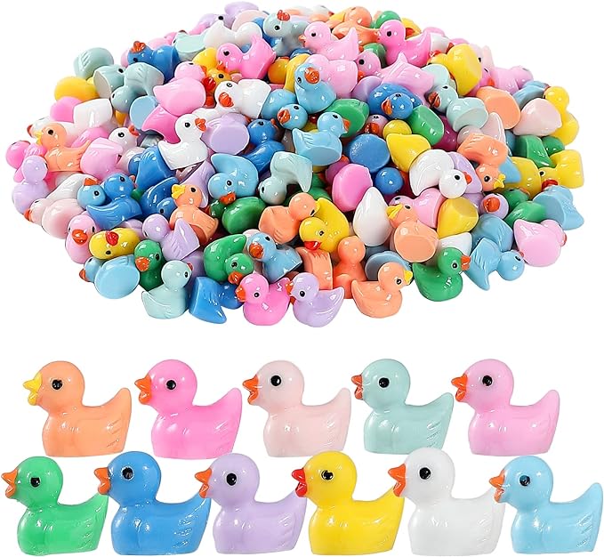 Amazon.com: Mini Resin Ducks 220 Pack Tiny Duck Figurines Bulk for ...