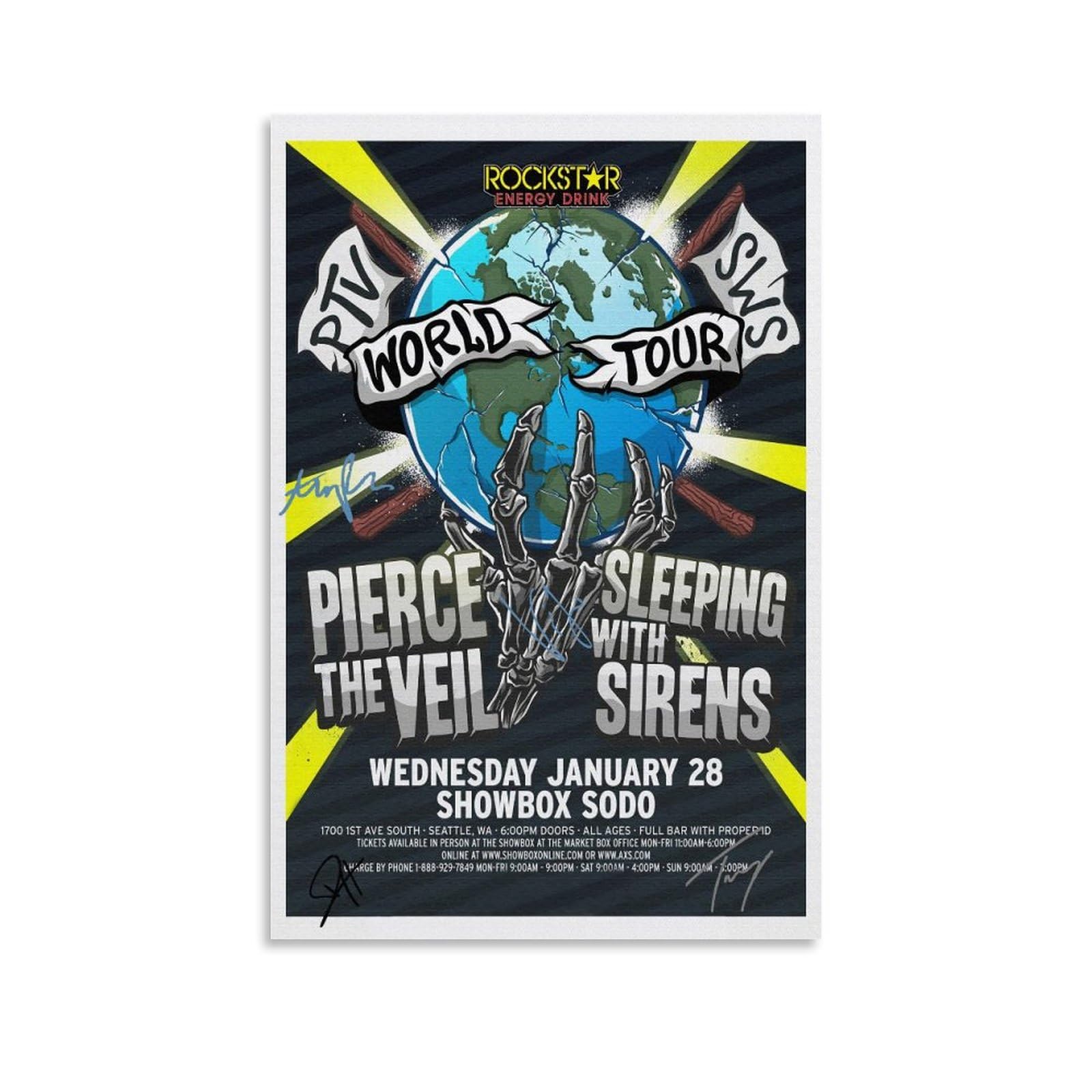 Amazon.com: lugEMa Pierce The Veil Poster Signed Tour Canvas Art Poster ...