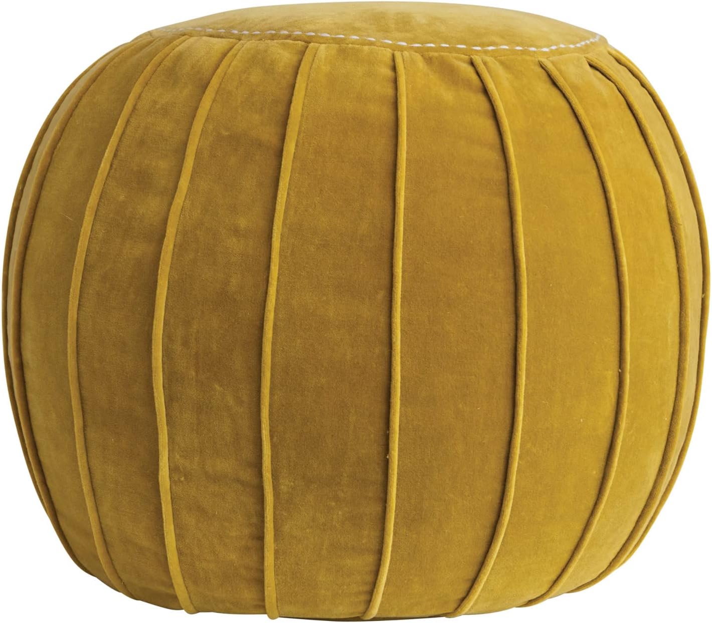 Amazon.com: Creative Co-Op Round Cotton Velvet Pleated Ottoman ...
