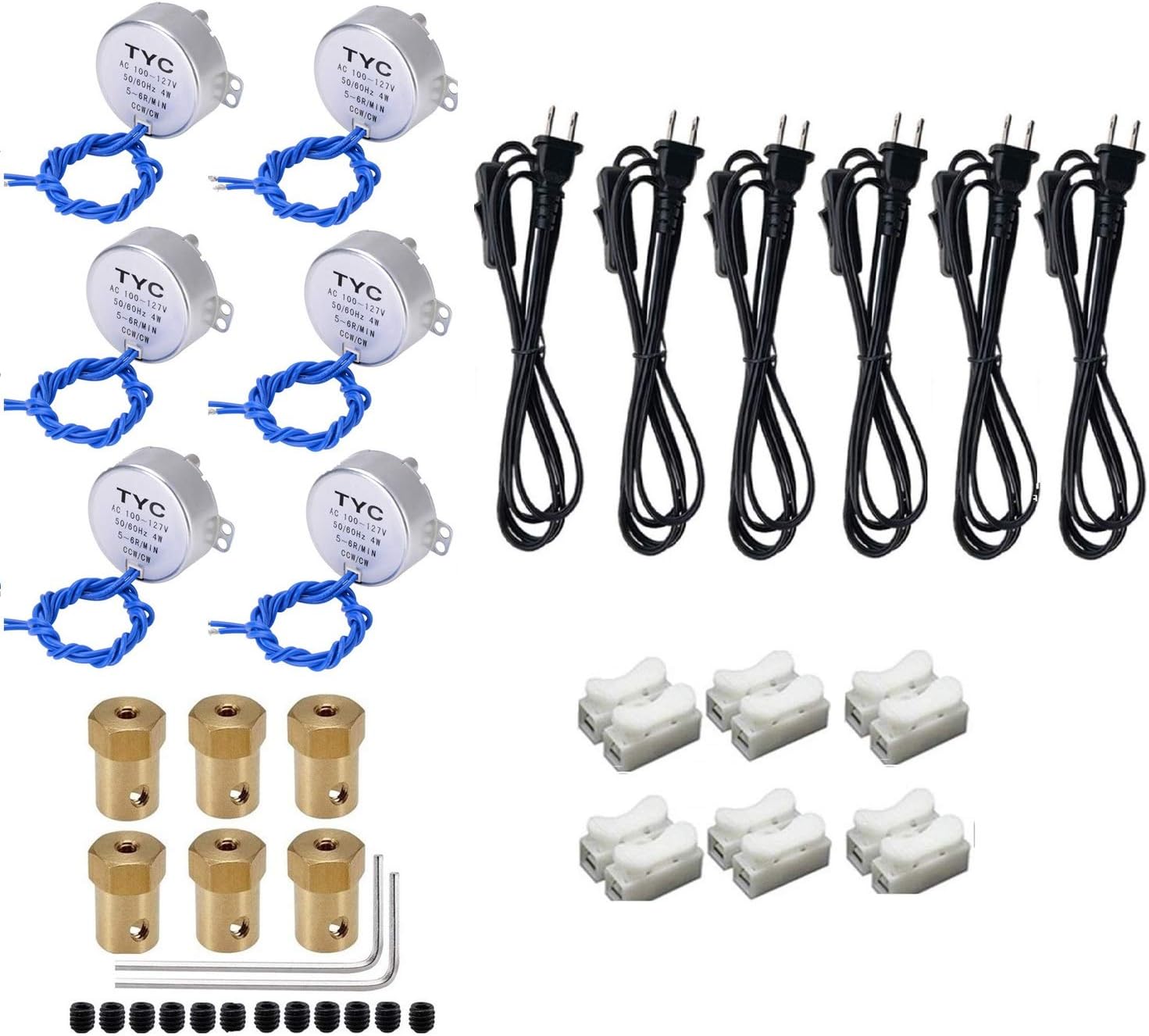 6PCS Synchronous Synchron Motor Turntable Motor 50/60Hz AC100~127V CCW ...