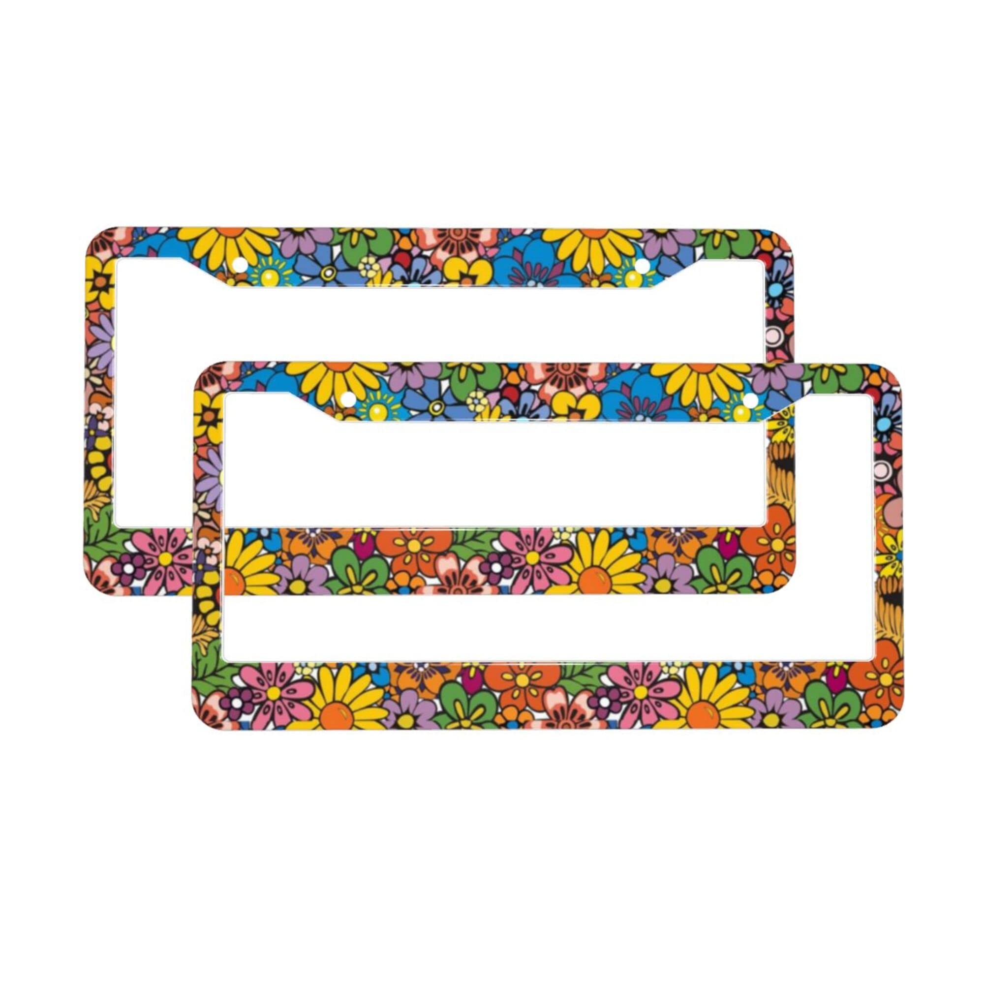 Snapklik.com : Abstract Hippie Flower License Plate Frame 2Pcs Quality ...