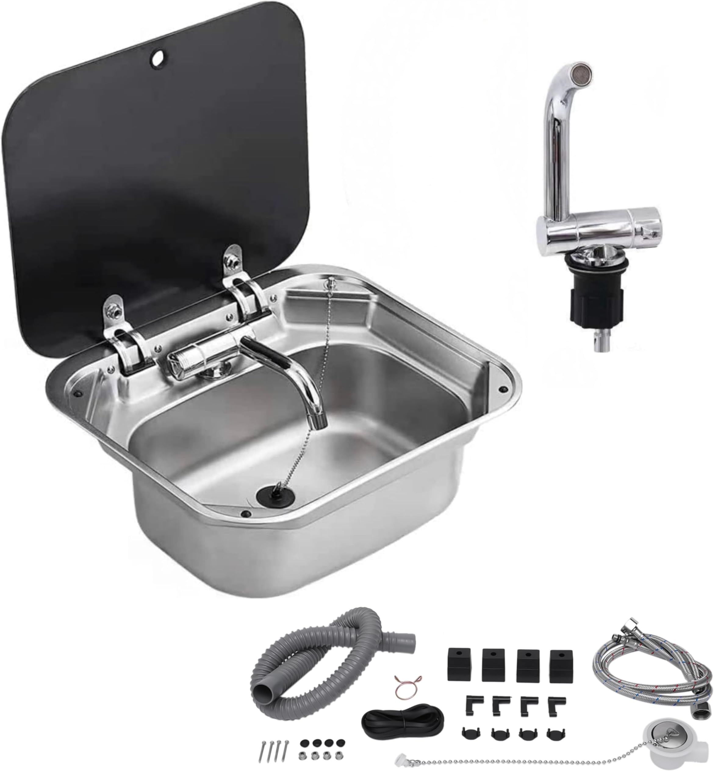 Amazon.com: RV Caravan or Boat Stainless Steel Hand Wash Basin Sink ...