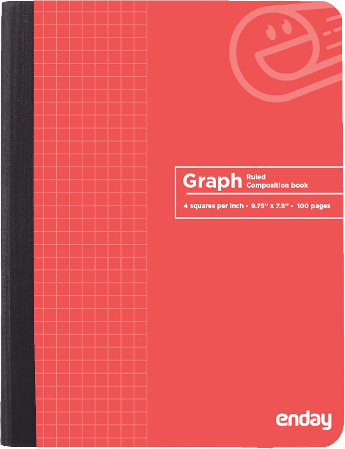 Enday Graph Paper Composition Notebook, Red Hard Cover Graphing ...