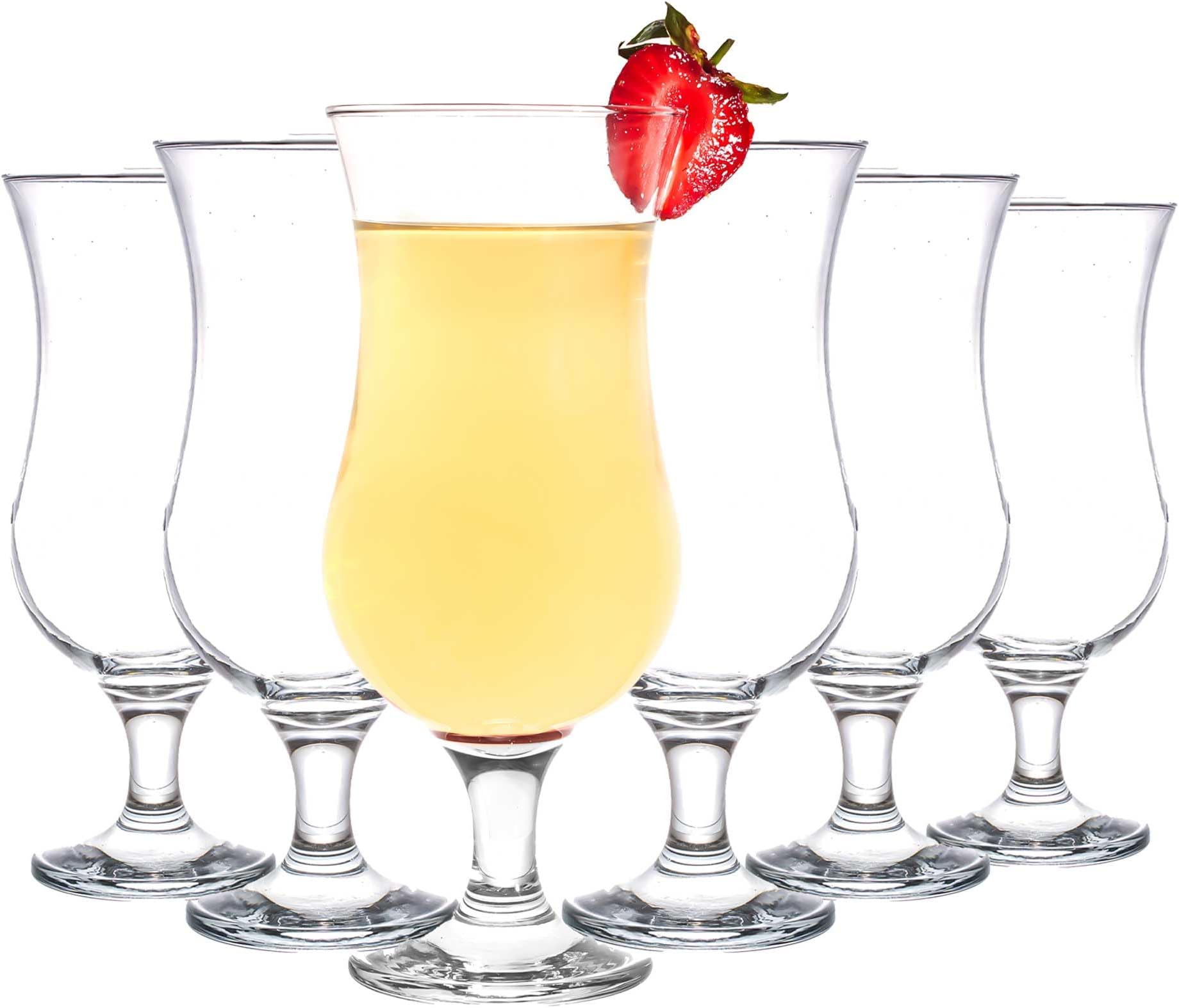 Amazon.com | Amici Home Aqua Rim Hurricane Glass | Set of 4 | Authentic ...