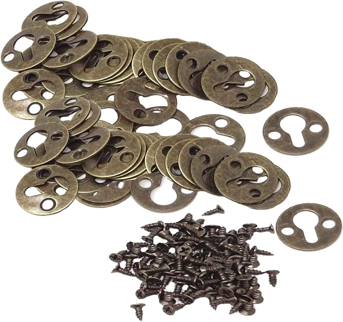 50 Pack Metal Round Hole Keyhole Rack Bracket Hanger for Hanging ...