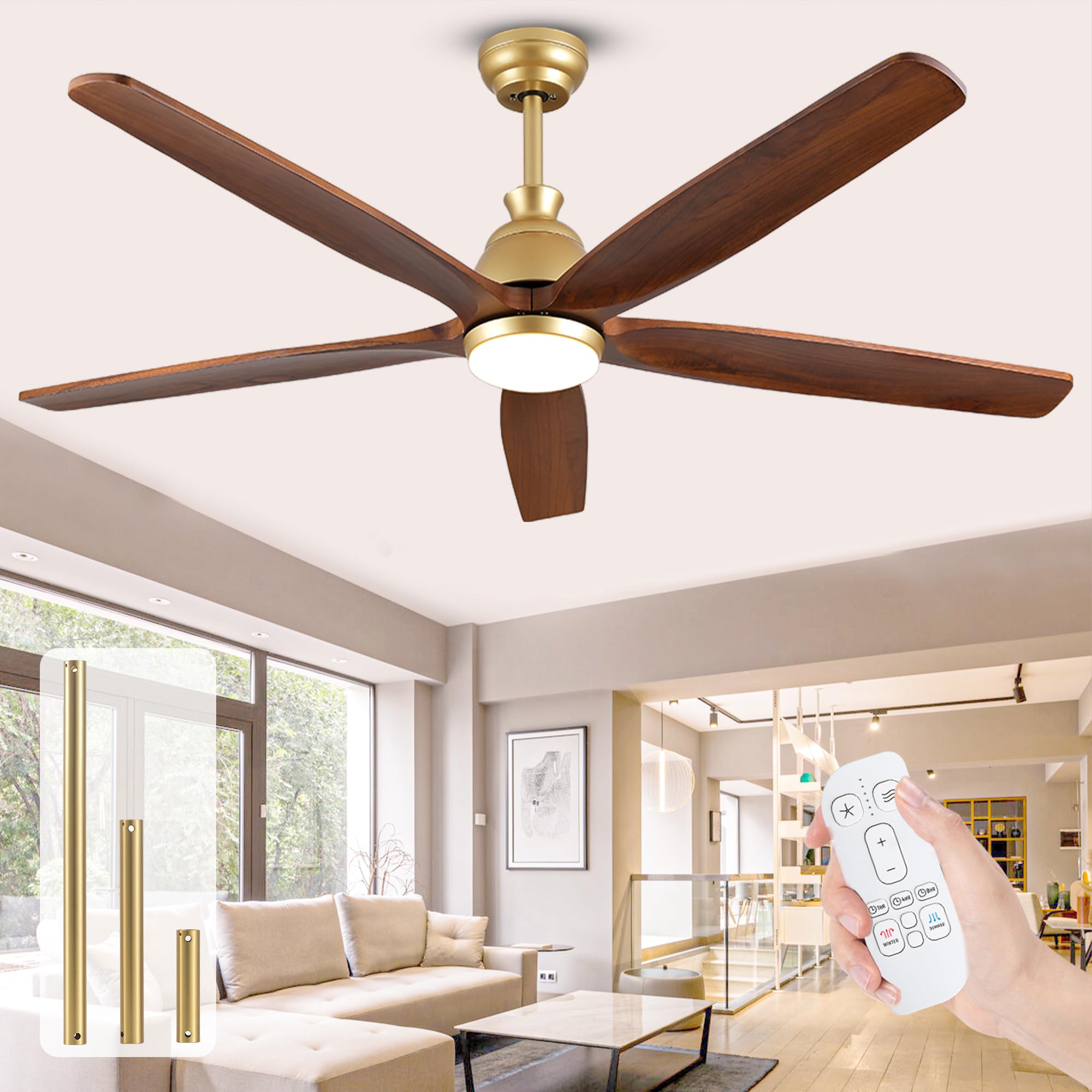 Amazon.com: Savey'Sley 72 Inch Large Ceiling Fan with Light and Remote ...