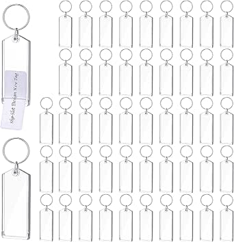 Amazon.com: Huquary 100 Pcs 3 Inch Plastic Key Tags Clear Slip Slot Key ...