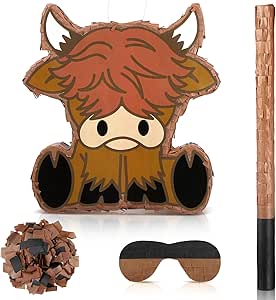 Amazon.com: Sratte Highland Cow Pinata Party Supplies Pinata with ...