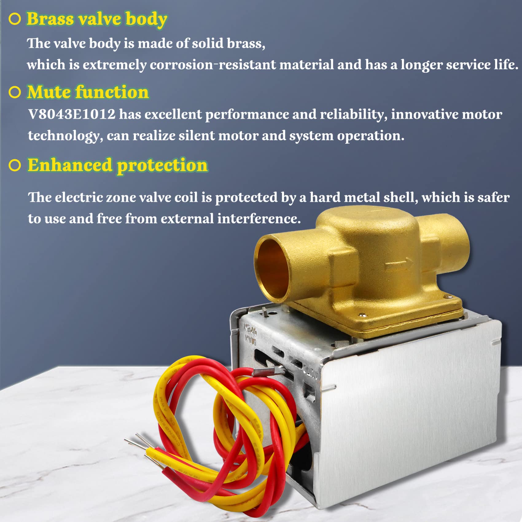 Snapklik.com : V8043E1012 Motorized Valve, 3/4 Sweat Zone Valve Perfect ...