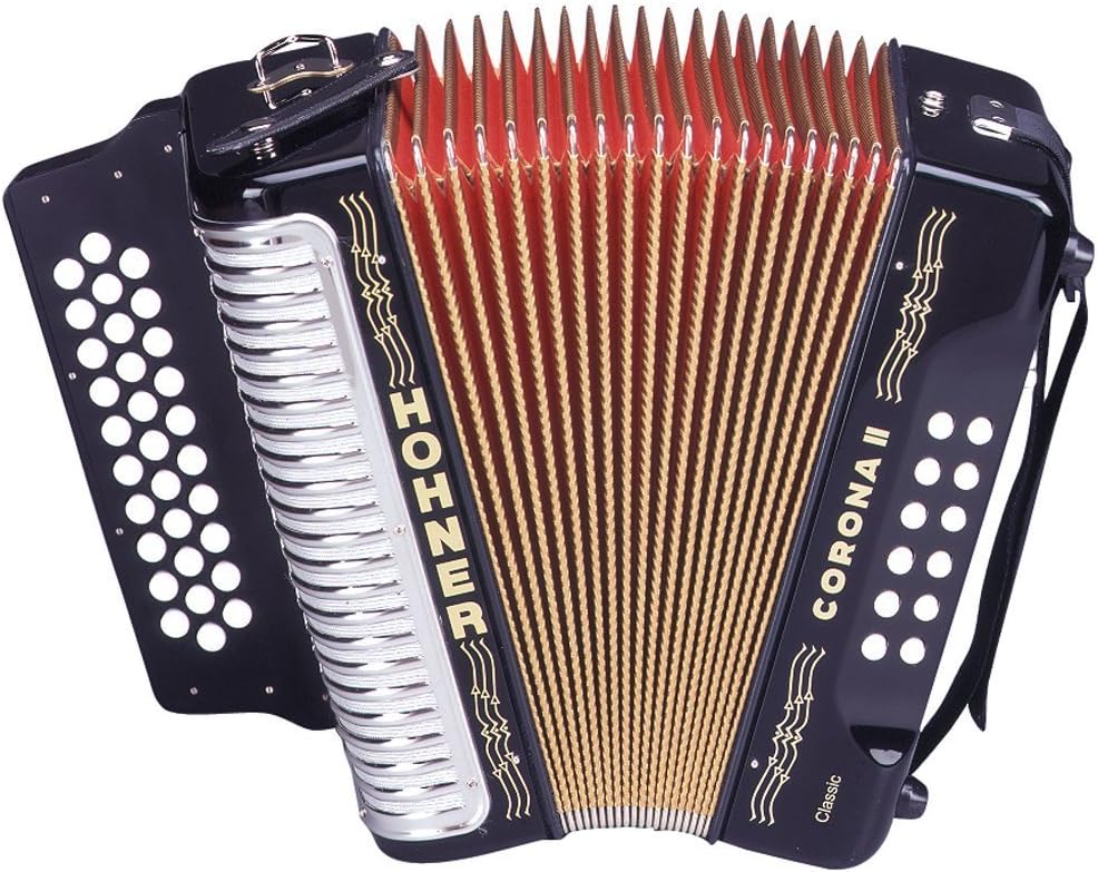 Amazon.com: Hohner HA3522 GCF Corona II Classic Accordion in Jet Black ...