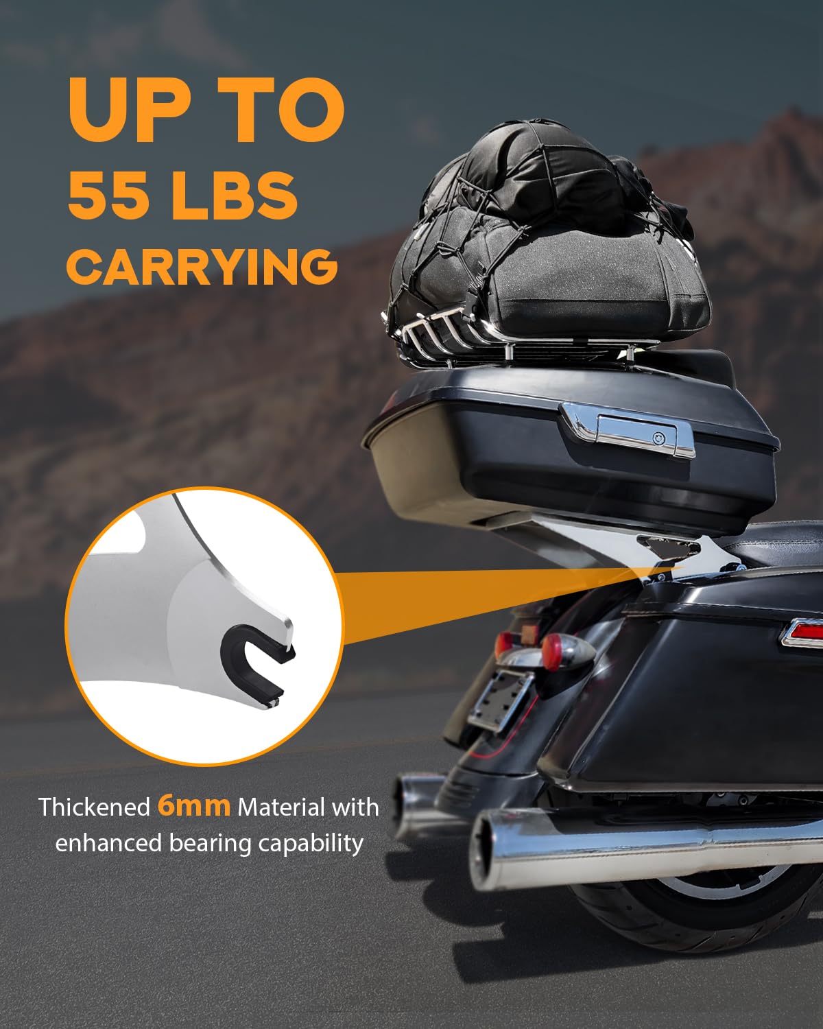Snapklik.com : PBYMT Tour Pack Mount Thicker Tour Pack Bracket ...