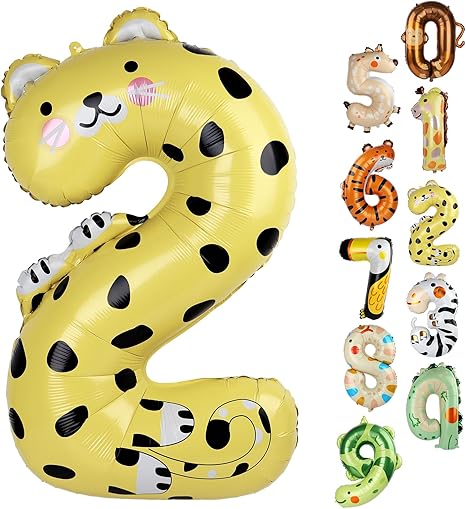 Amazon.com: Number 2 Balloon 40 inch, Number 2 Leopard Birthday ...