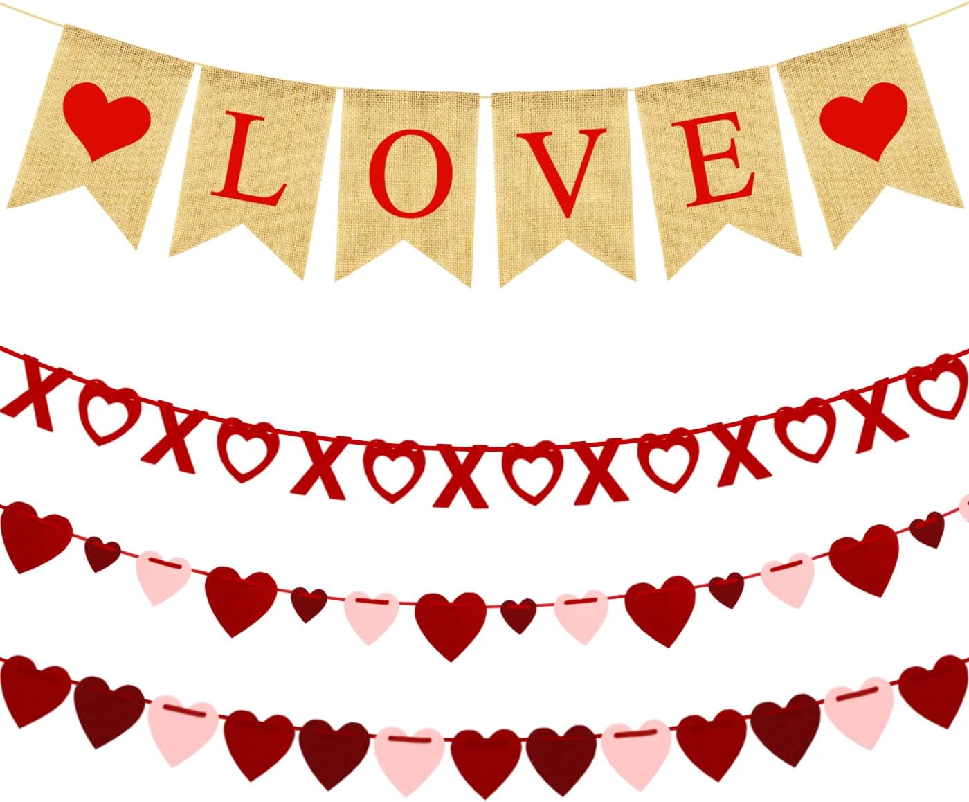 Amazon.com: Valentines Day Decor Vintage Valentines Banner Traditional ...
