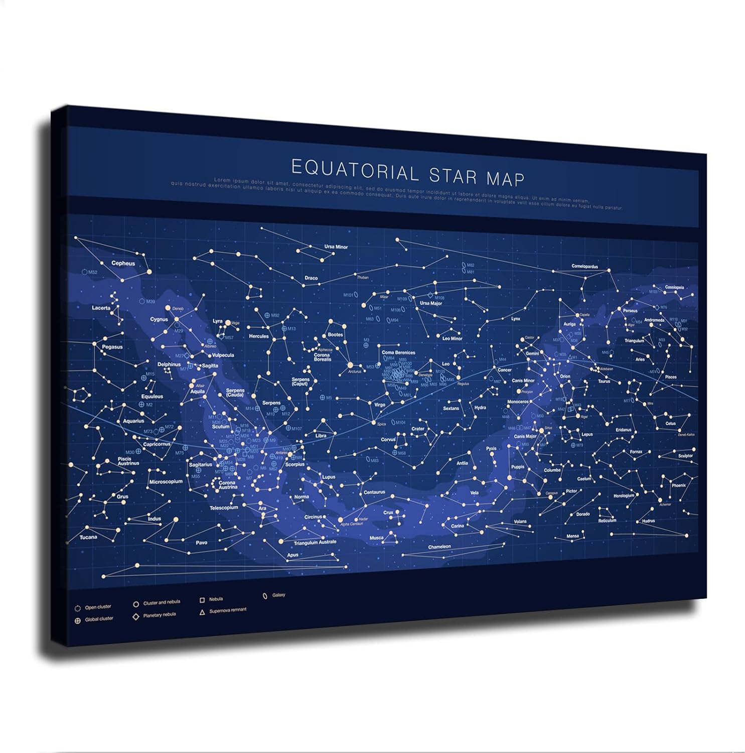 Amazon.com: Highly Detailed Equatorial Star Map Poster - Constellations ...
