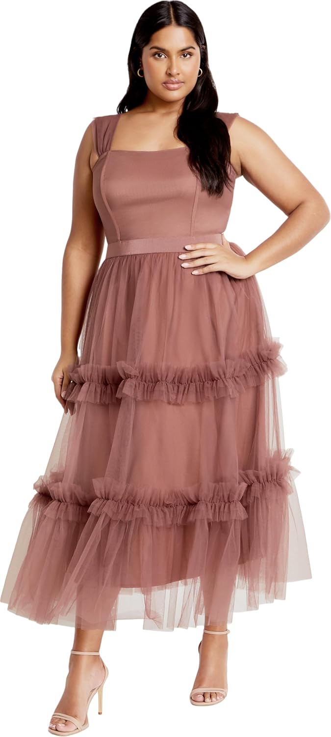 City Chic Women's Plus Size Dress - Charming Midi at Amazon Women’s ...