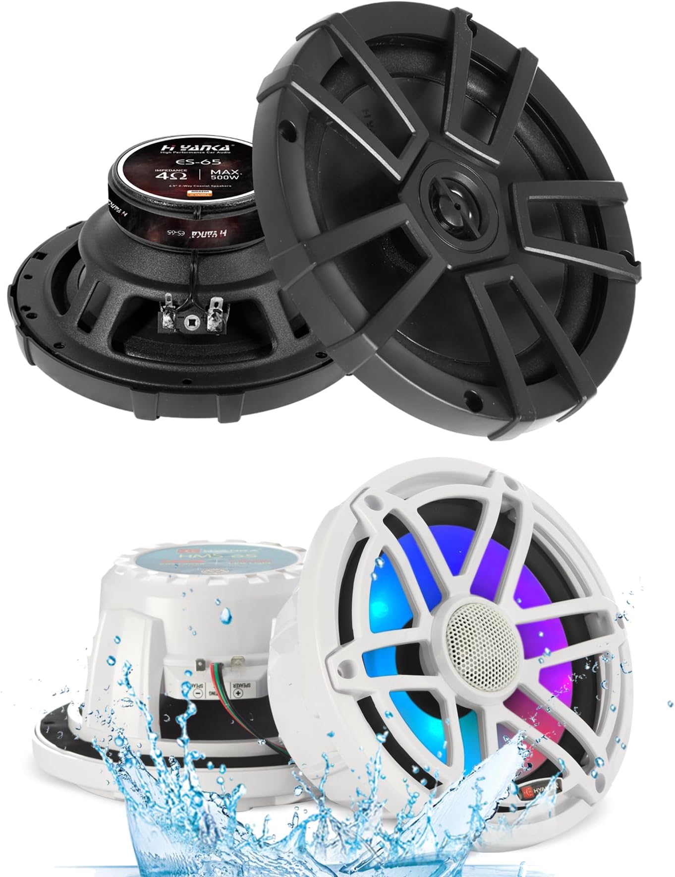 Amazon.com: H YANKA 6.5 Car/Marine Speakers - Professional Door ...