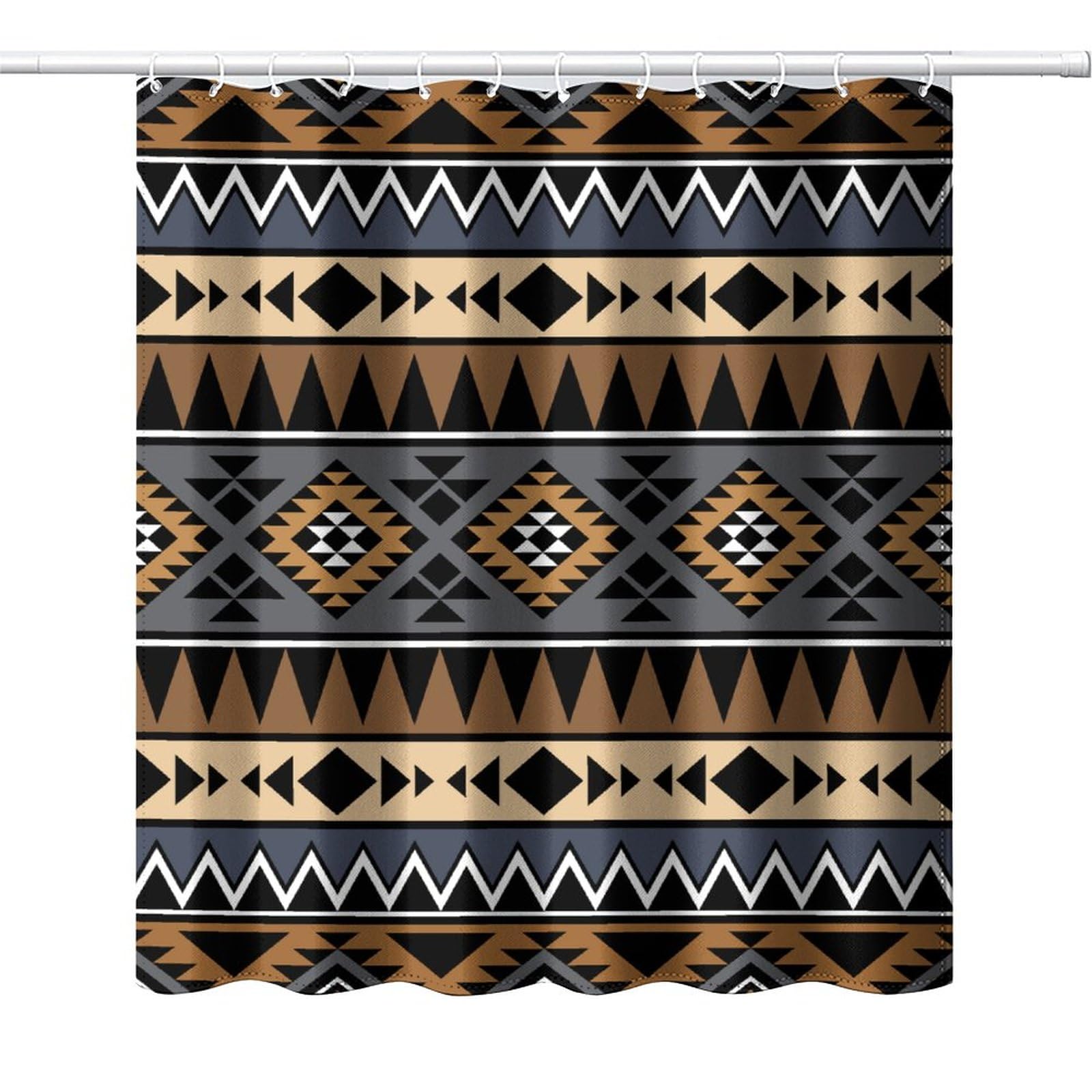 Amazon.com: DDCBNS Aztec Shower Curtain Brown Ethnic Tribal Style ...