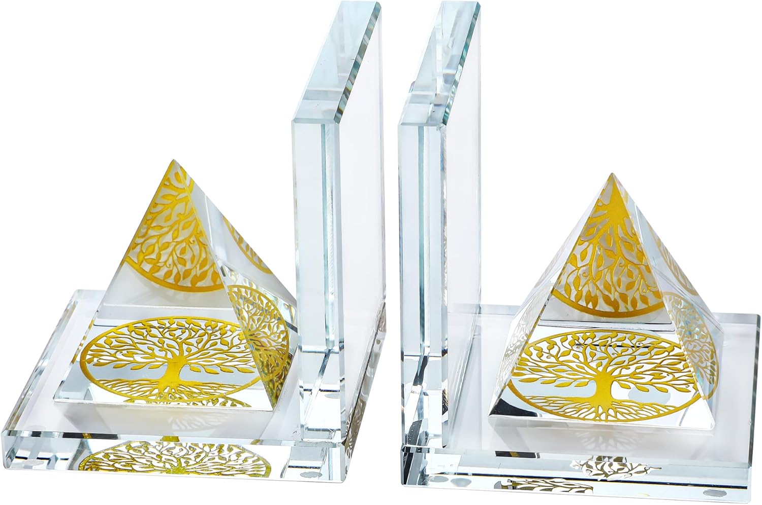 Amazon.com: 1 Pair Modern Crystal Bookends for Shelves,Tree of Life ...