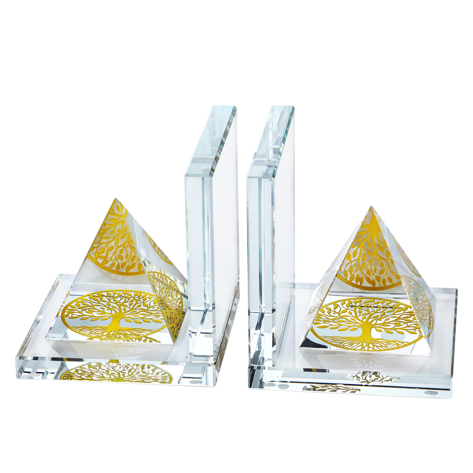 Amazon.com: 1 Pair Modern Crystal Bookends for Shelves,Tree of Life ...