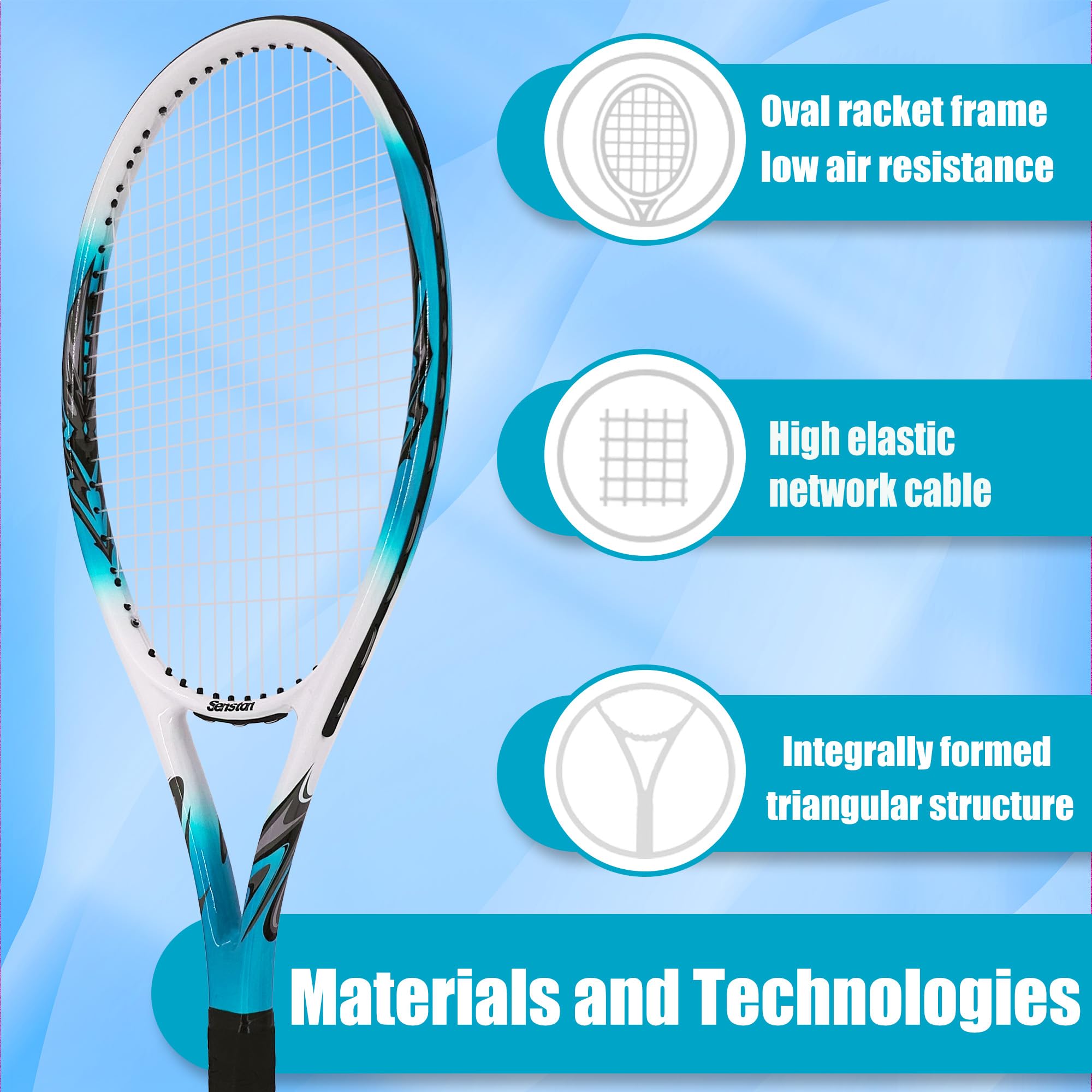 Snapklik.com : Senston 27-Inch Adult Tennis Racket 1 Pack - One-Piece ...