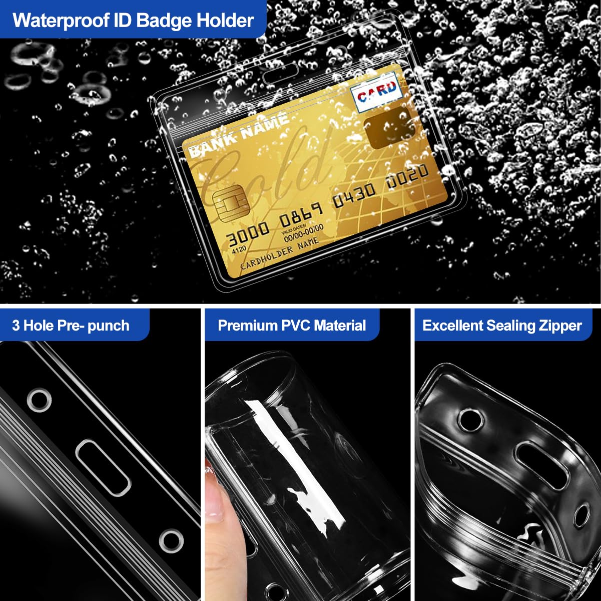 Snapklik.com : 25Pcs Clear Plastic Horizontal Name Tags Badge ID Card ...