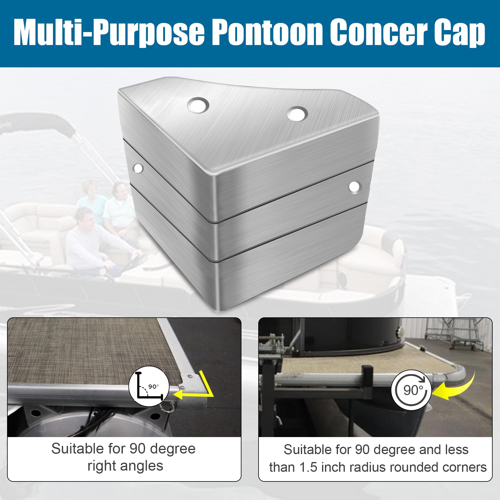 Snapklik.com : Upgraded Pontoon Boat Corner Caps For Pontoon Boat Deck ...