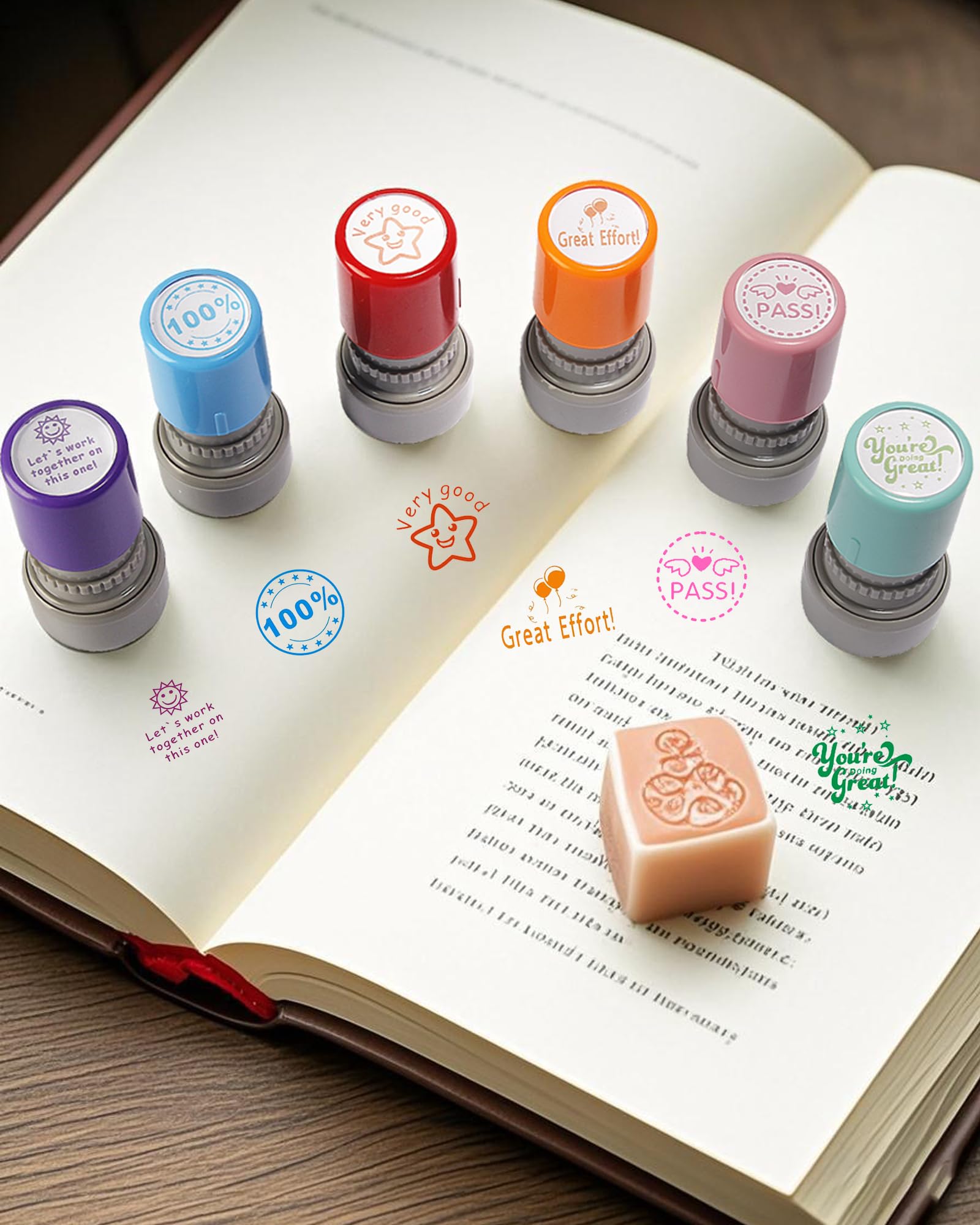 Snapklik.com : YQBOOM Round Teacher Stamps For Grading Classroom