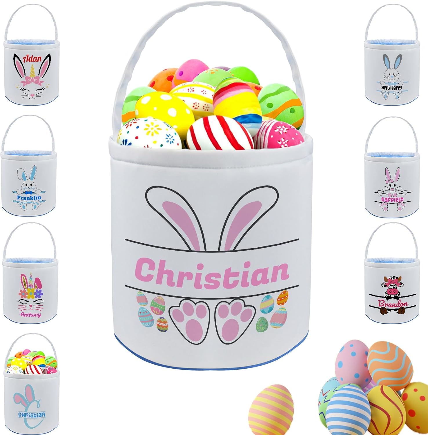 Amazon.com: Personalized Easter Basket for Kids Custom Girl Easter ...