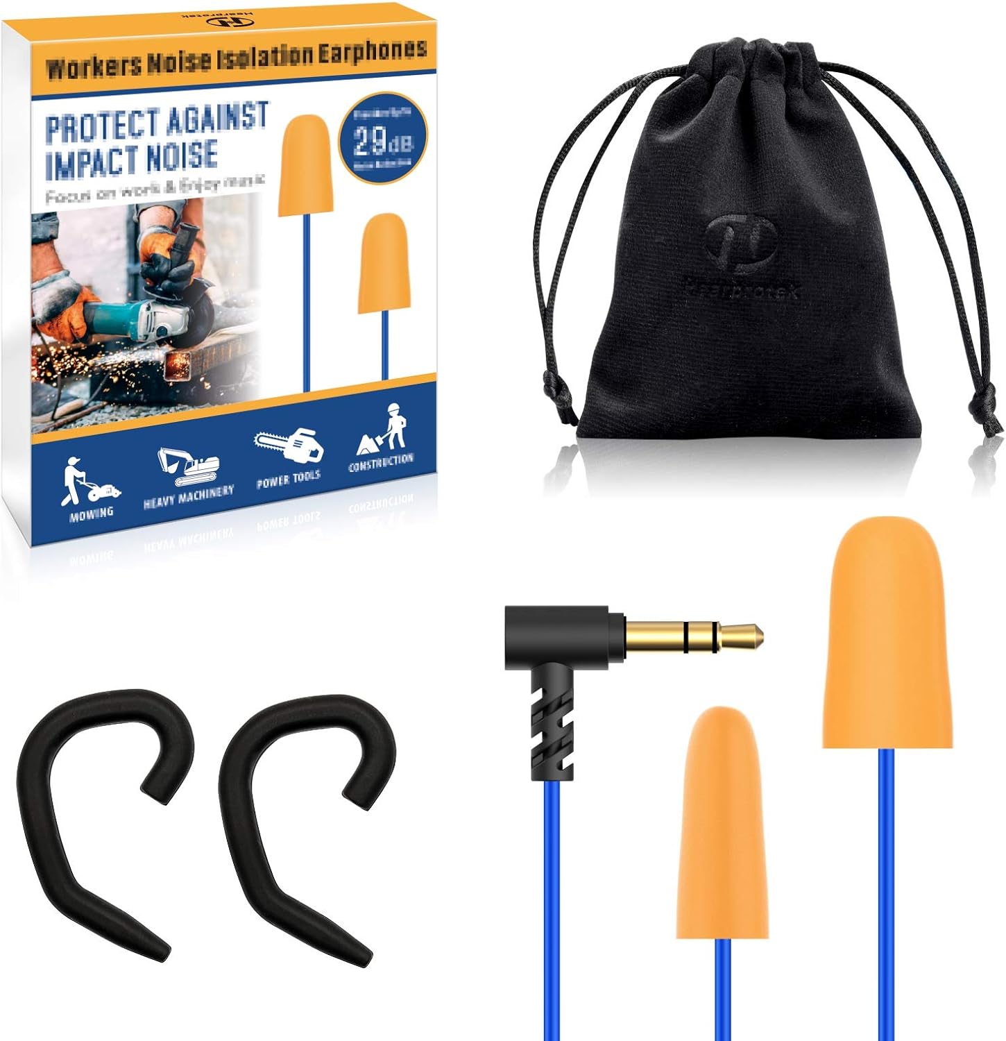 Hearprotek Foam Ear Plugs Headphones, Safety Work Ear Plug Earbuds ...