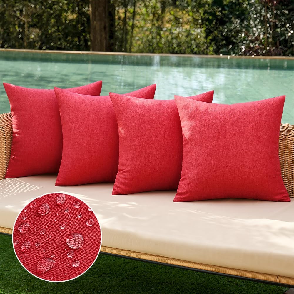 Amazon.com: MIULEE Pack of 4 Decorative Outdoor Throw Pillow Covers ...