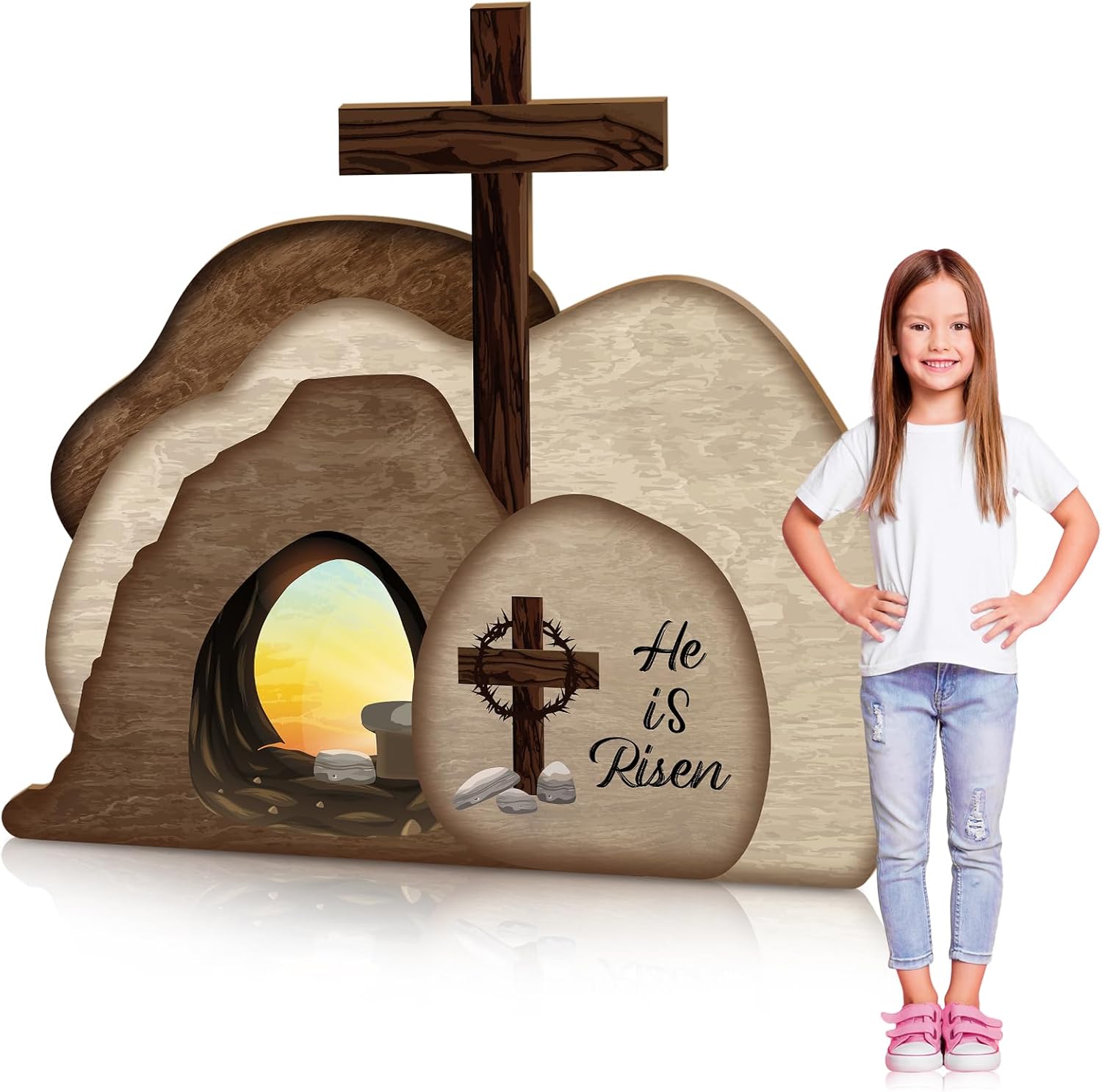 Amazon.com: Geyoga Easter Resurrection Scene Cardboard Set 39.4 x 25.6 ...