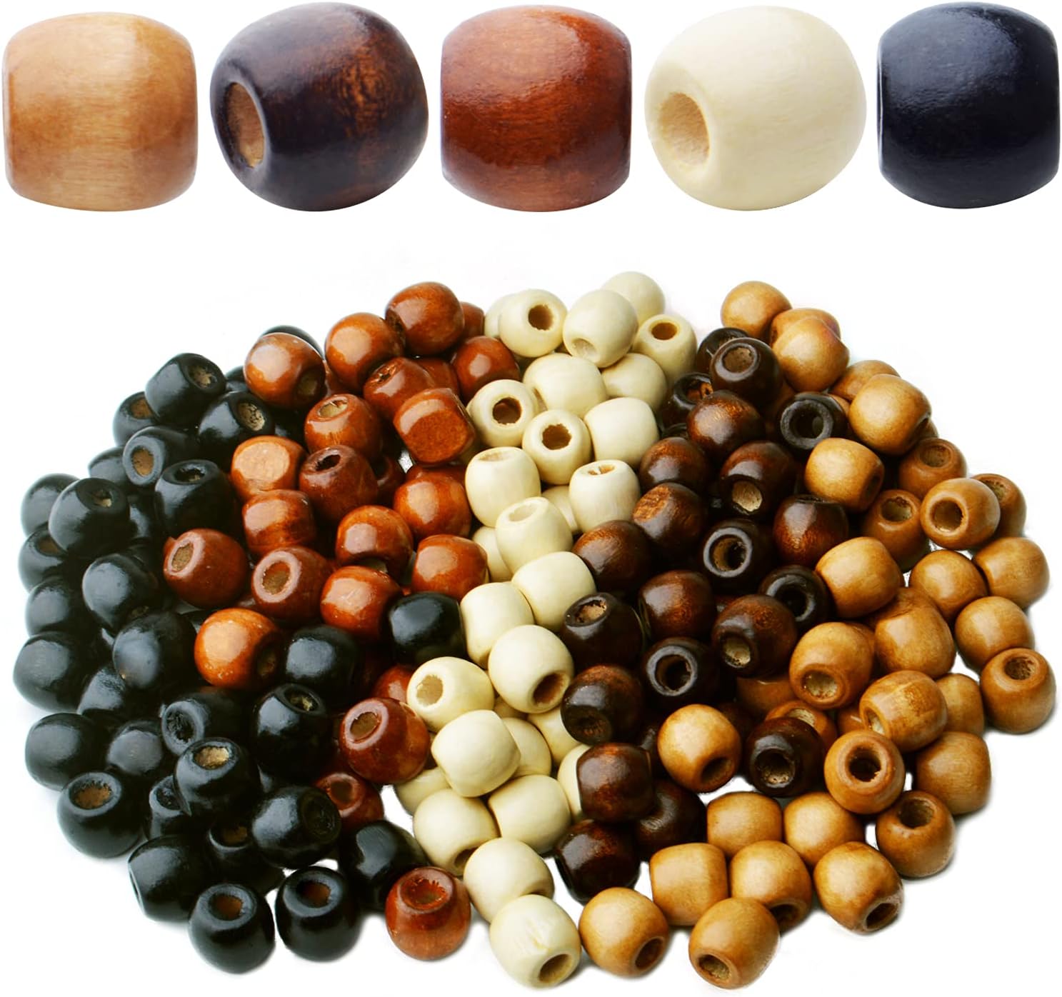 Amazon.com: Natural Wooden Beads, 100 Pieces 20mm Diameter Round Loose ...