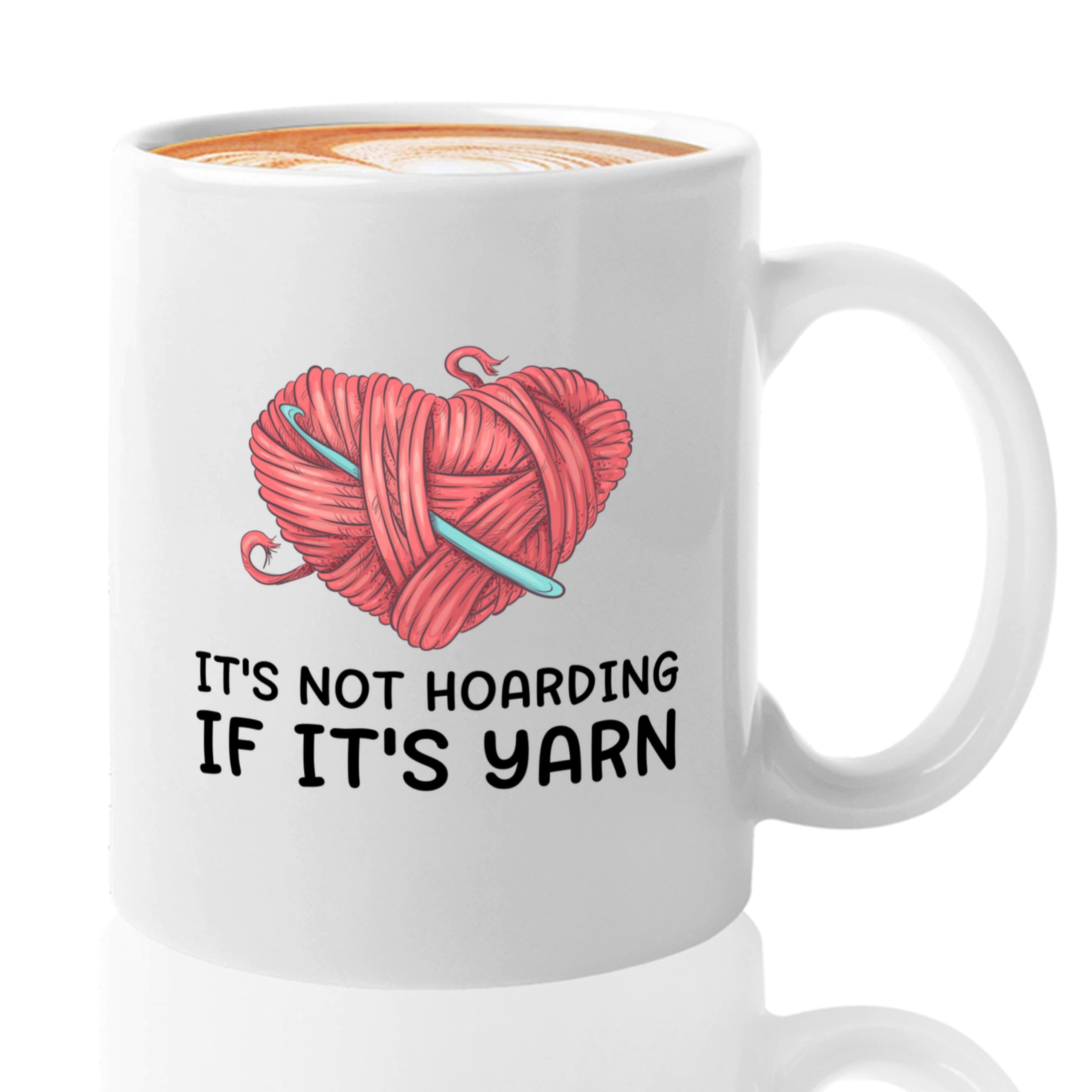 Amazon.com: Knitting Coffee Mug 11oz White -Its not hoarding - Sewing ...