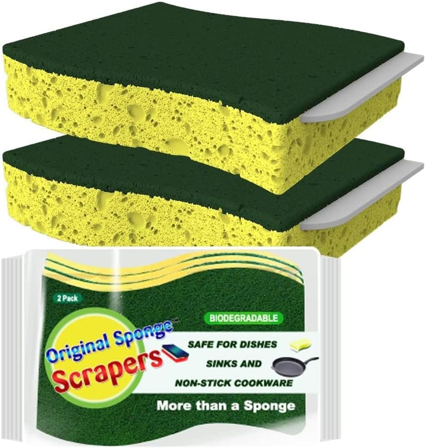 Amazon.com: SCRUBIT Heavy Duty Scrub Sponge - Made from Tough Cellulose ...