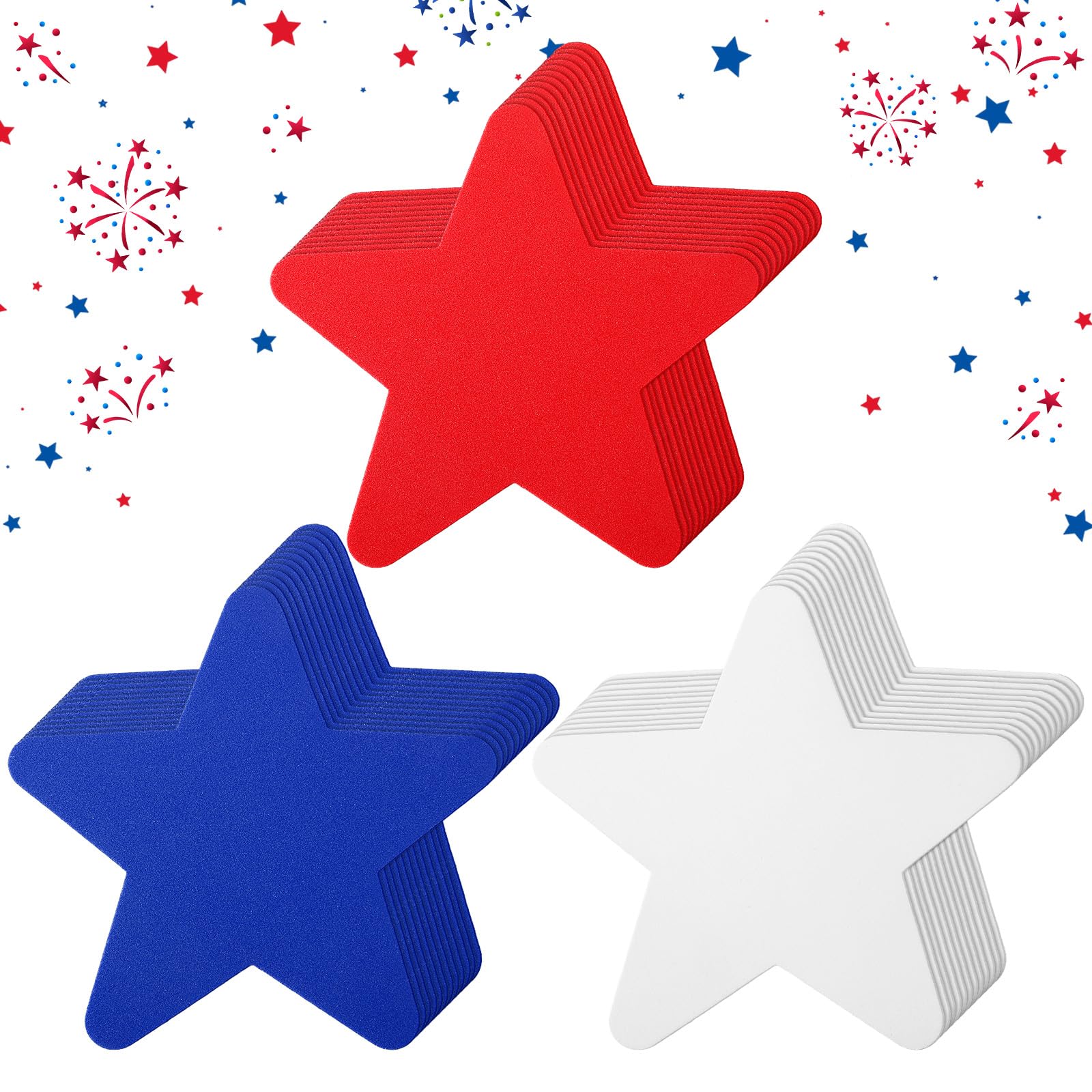 Snapklik.com : 72 Pcs Large Patriotic 4th Of July 6 Inch EVA Foam Star ...