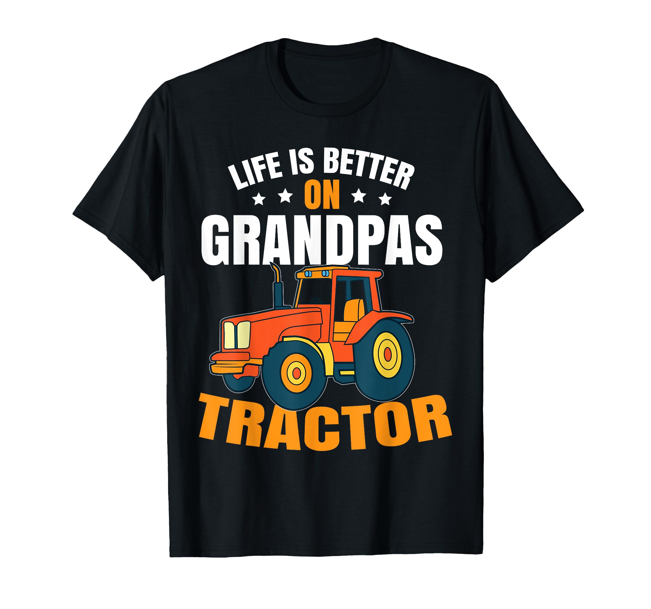 Amazon.com: Life Is Better On Grandpas Tractor Kids Farm Tractor Boy T ...