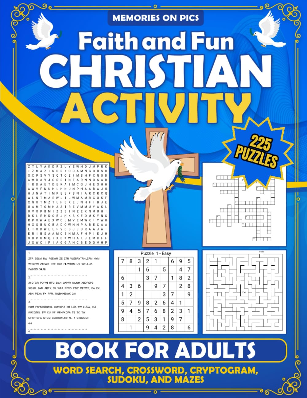 Faith And Fun CHRISTIAN ACTIVITY Book For Adults: Large Print Puzzle ...