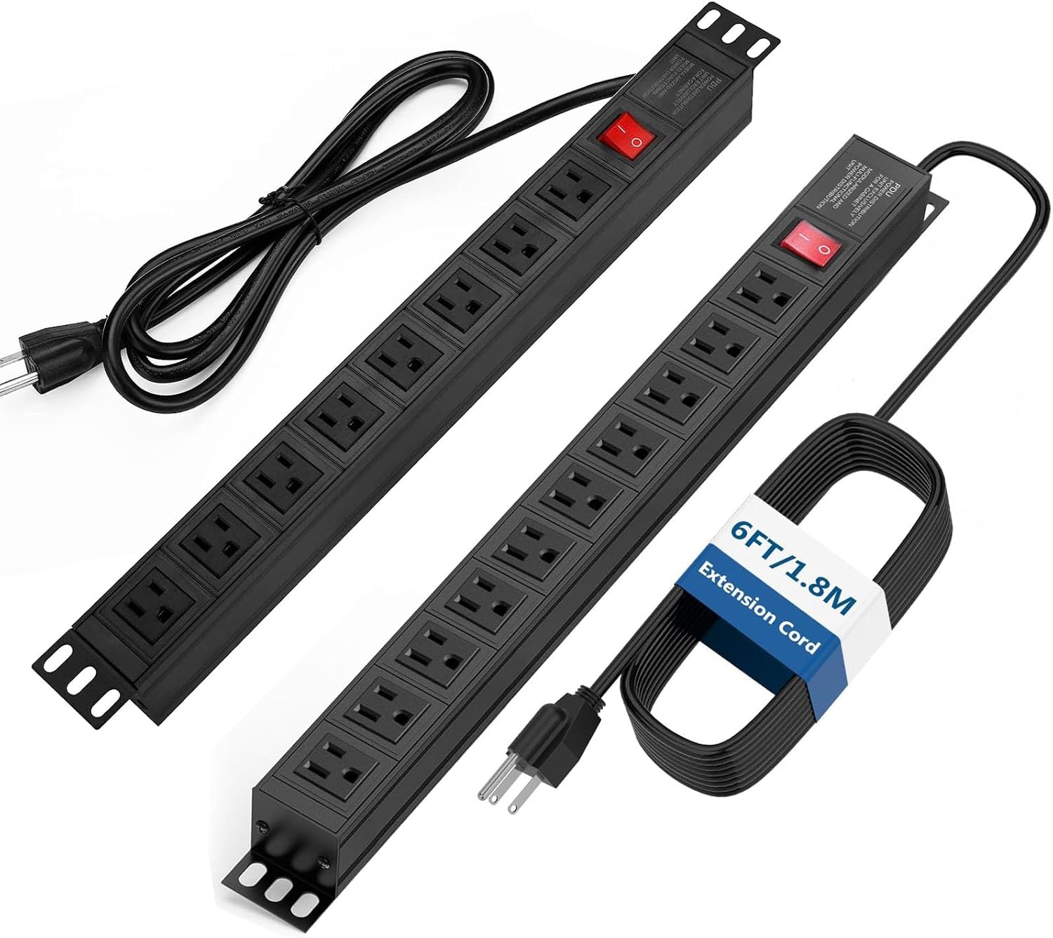 Amazon.com: 2Pcs BTU Power Strip Surge Protector Rack-Mount PDU, 8 ...