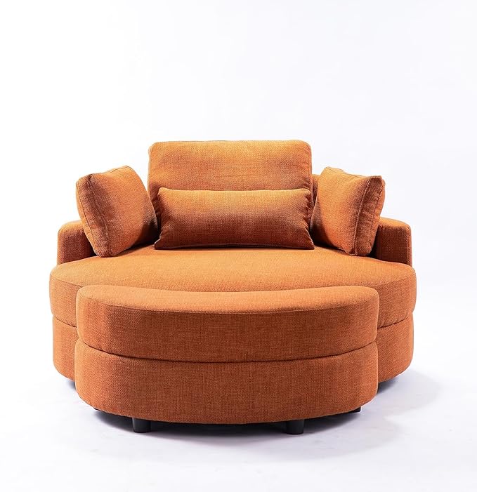 Amazon.com: ERYE Oversized Round Accent Barrel Chair with Storage ...