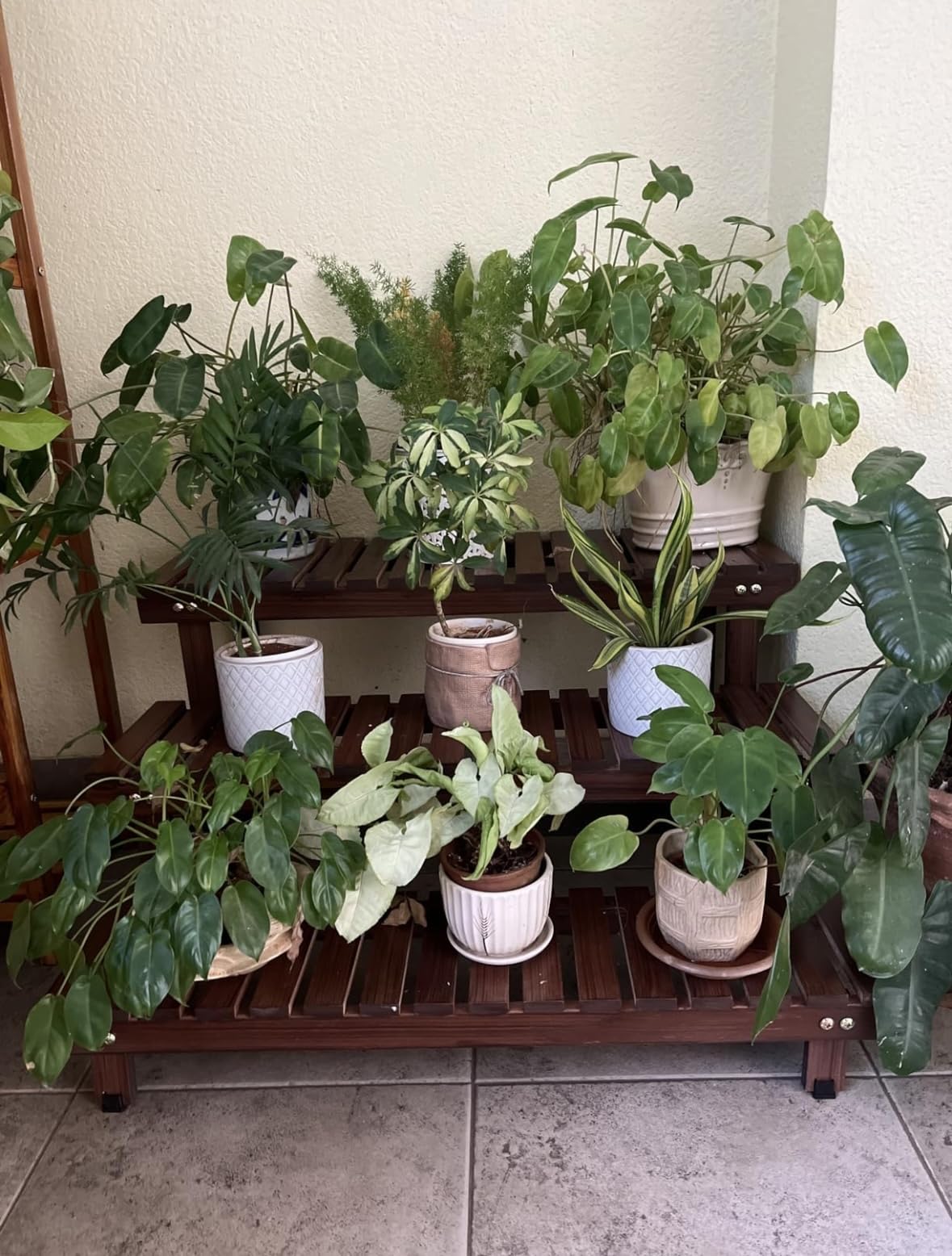 UHUD CRAFTS 3-Tier Wooden Plant Stand, Pot Stand, 3-Step Plant Holder ...