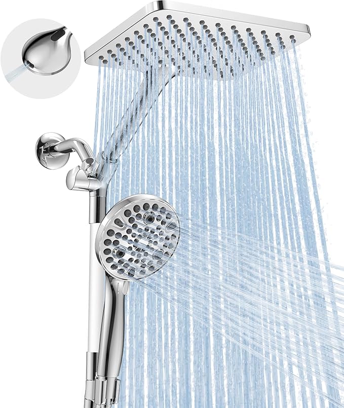 Dual Handheld Shower Head Combo, 2-in-1 Rain Shower Heads System Wide ...