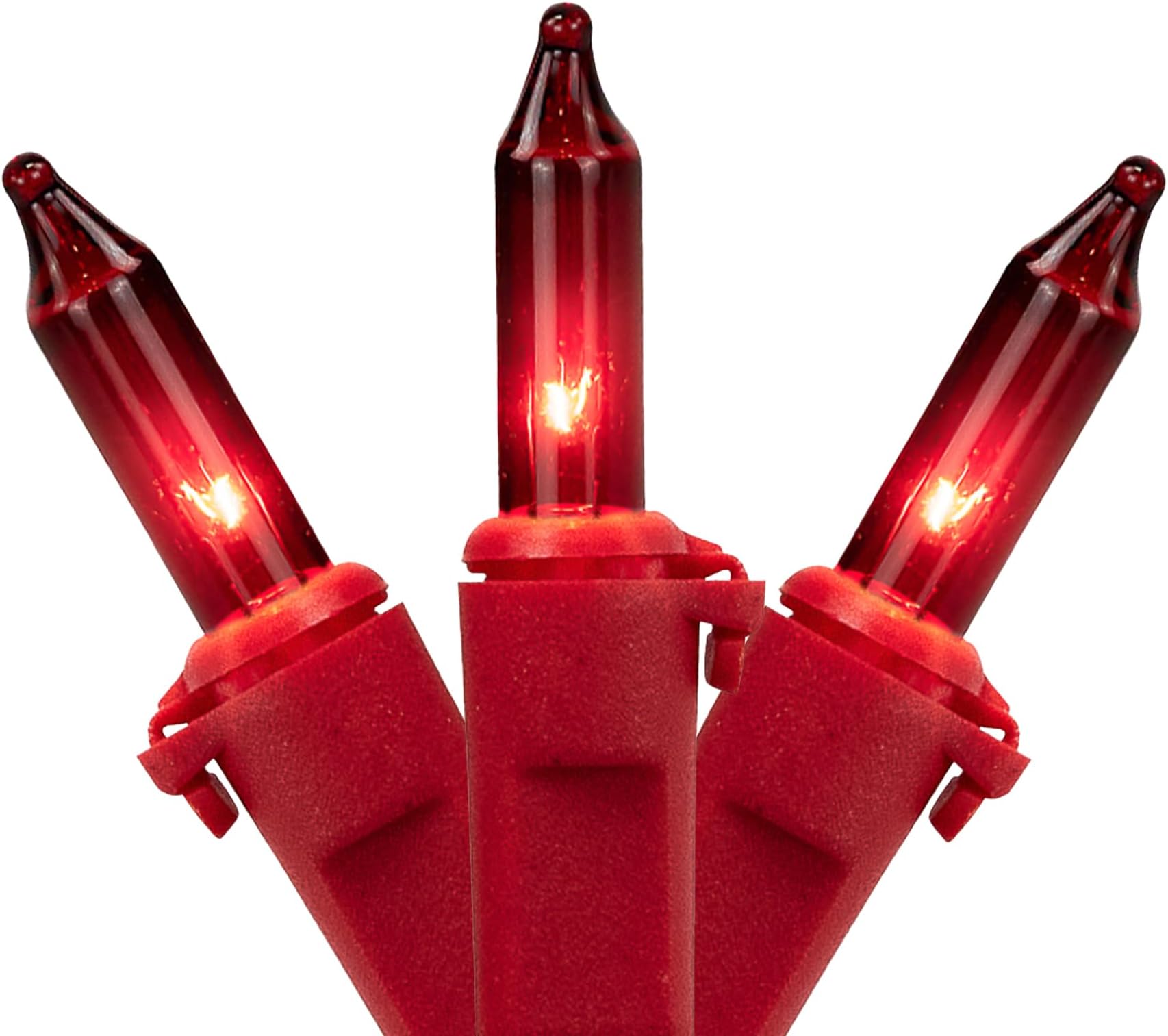 Amazon.com : Northlight 35 Count Red Mini Christmas Lights, 7ft Green ...